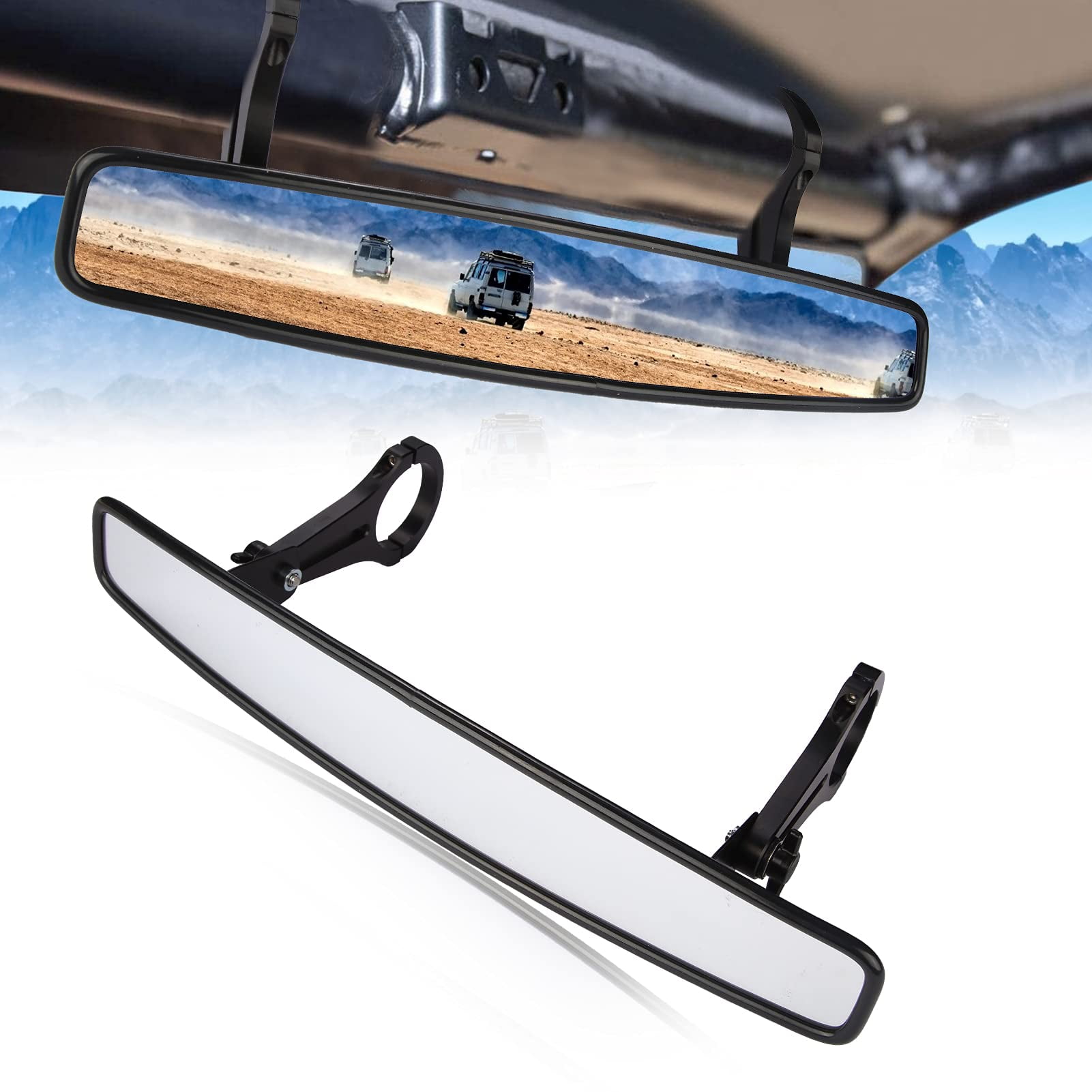 15" Wide Rear View Race Mirror Convex Mirror with 1.75" Clamp, Ultra ...