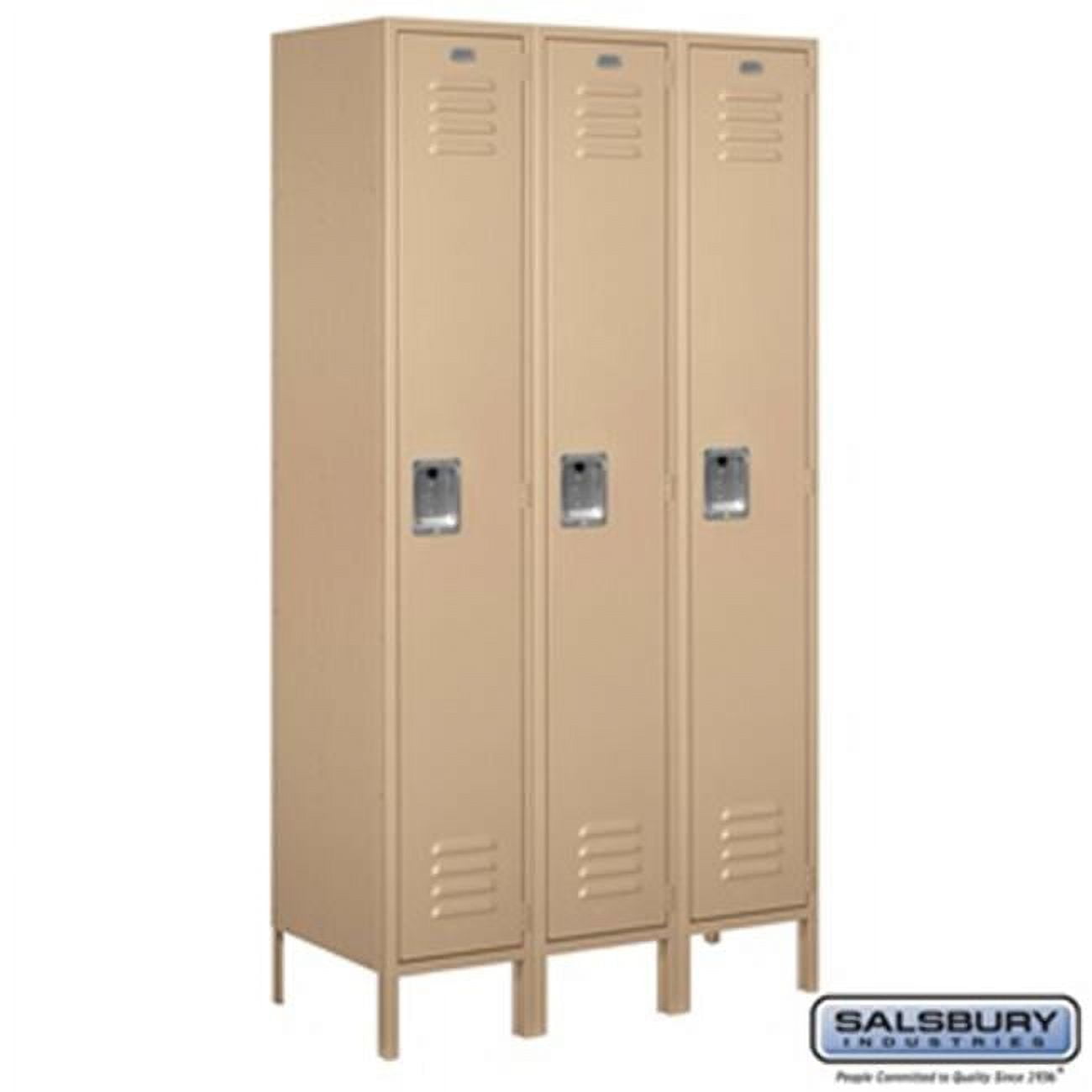 15" Wide Single Tier Standard Metal Locker - 3 Wide - 6 Feet High - 18 ...