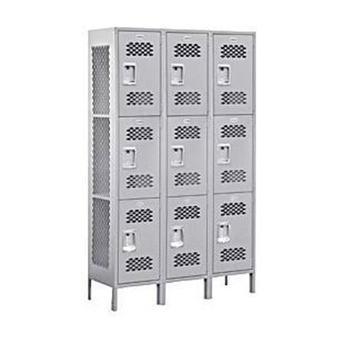 15" Wide Triple Tier Vented Metal Locker - 3 Wide - 6 Feet High - 15 ...