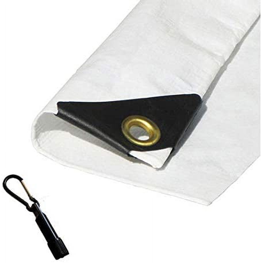 15' X 15' Heavy Duty Waterproof White Tarp with Reinforced Corners ...