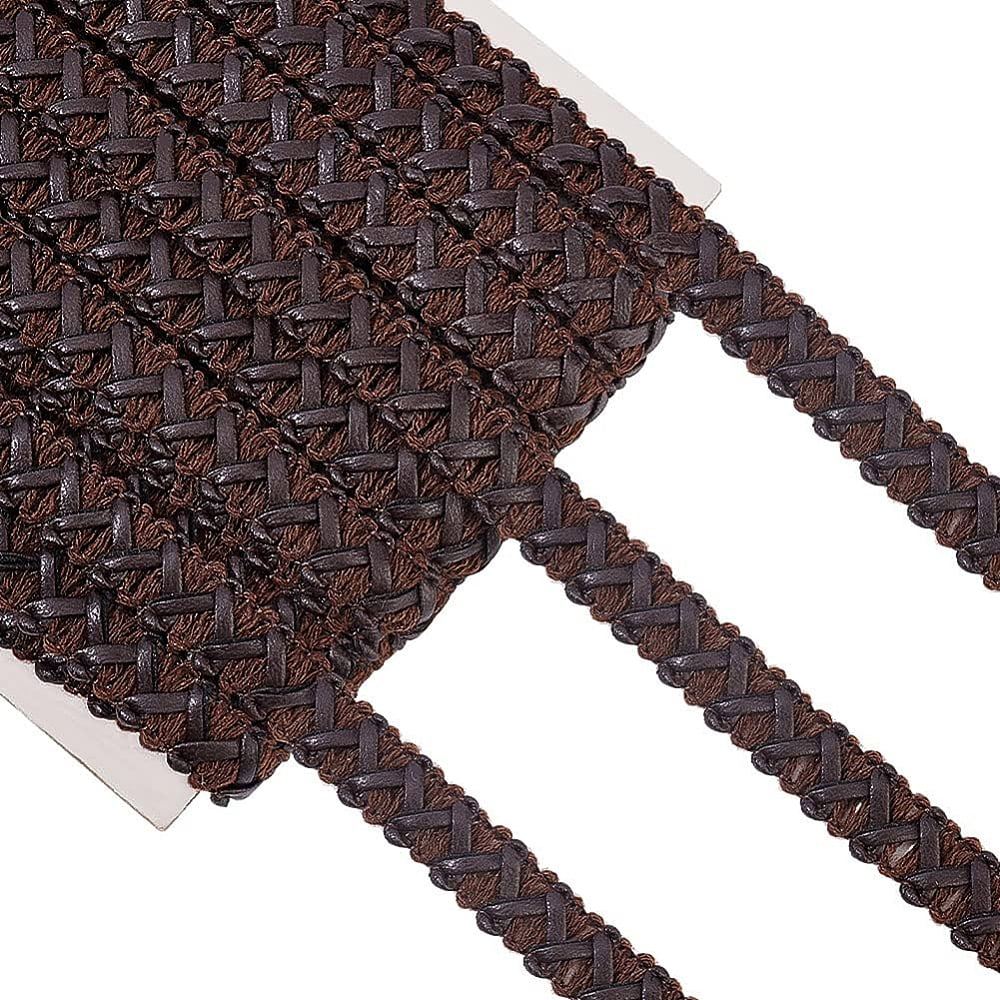 15 Yard Faux Leather Braid Trims Coconut Brown Flat Braid Strap Trim ...