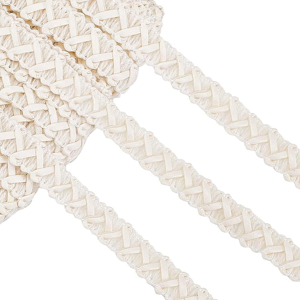 15 Yard White Faux Leather Braid Trims Flat Braided Genuine Leather ...