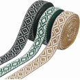 15 Yards 3 Colors Boho Jacquard Ribbon Trim 7/8 Inch Rhombus Woven ...
