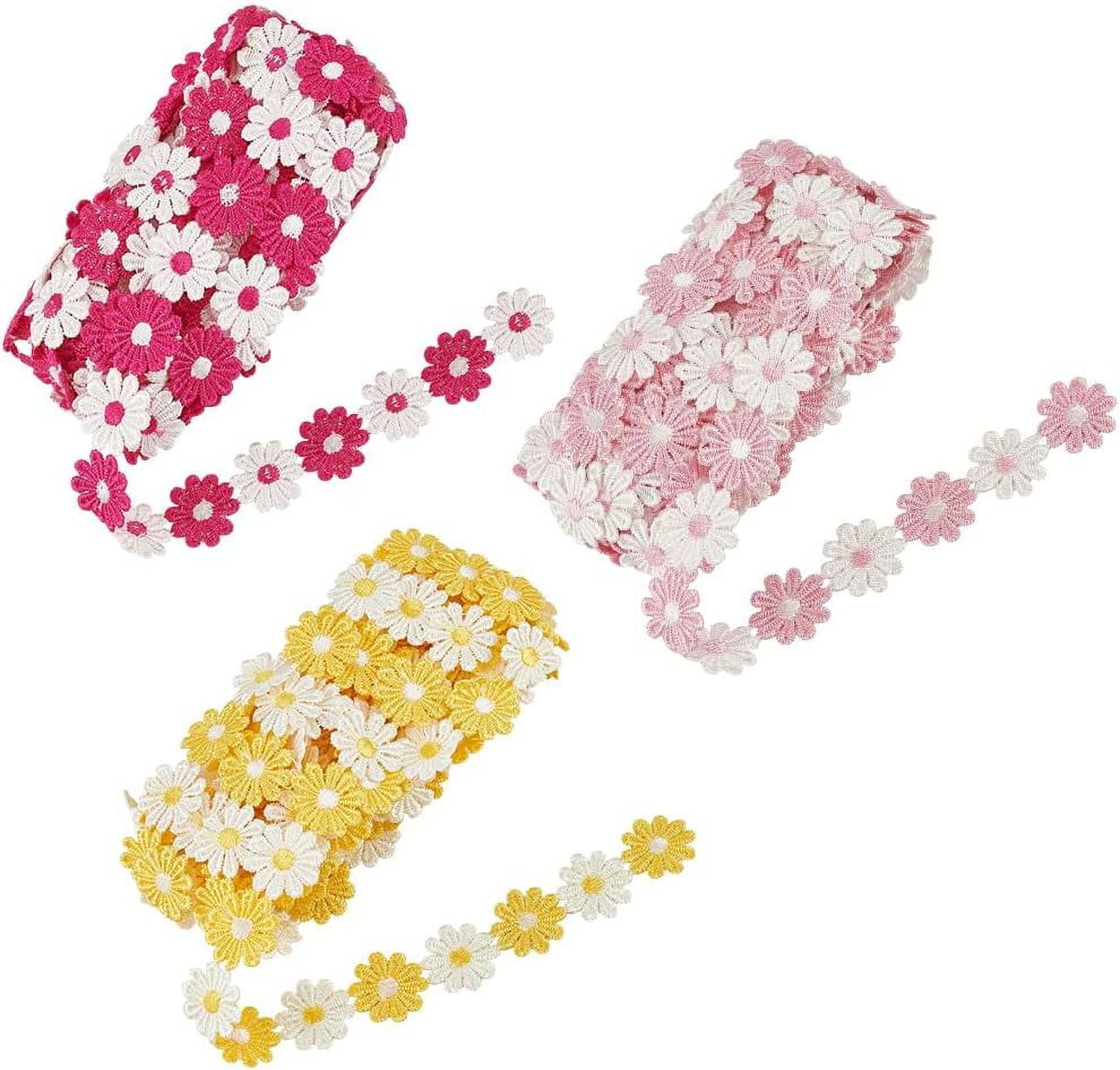 15 Yards 3 Colors Polyester Lace Trim Embroidered Trim Ribbons for ...