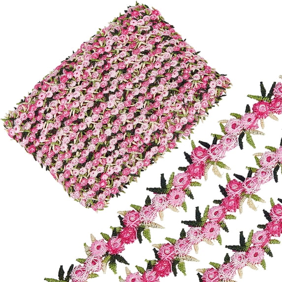 15 Yards Flower Lace Ribbon Trim 2cm/0.79" Rose Floral Decorating ...