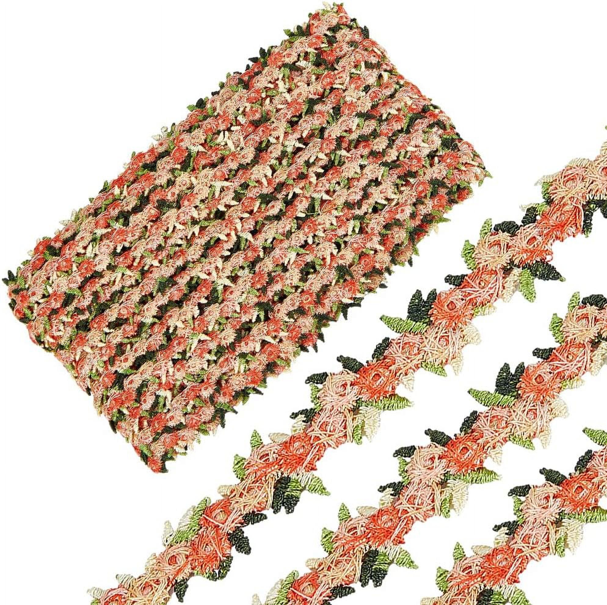15 Yards Flower Lace Trim 2cm Rose Floral Embroidered Applique Lace ...