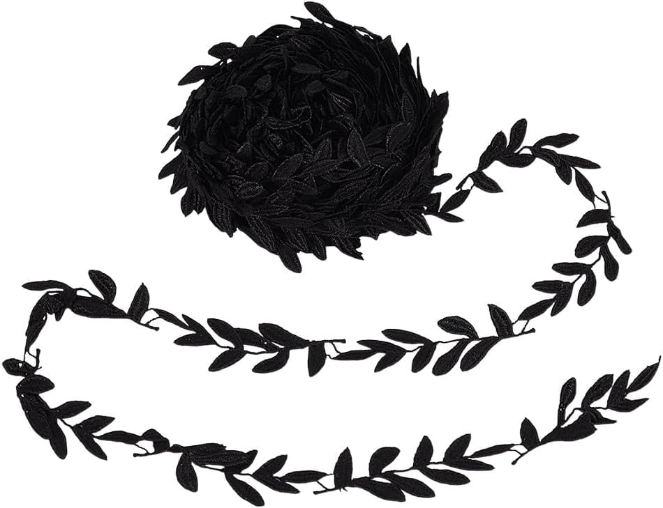 15 Yards Leaf Ribbon Lace Trim 1 inch Wide Sewing Leaves Trim Lace ...