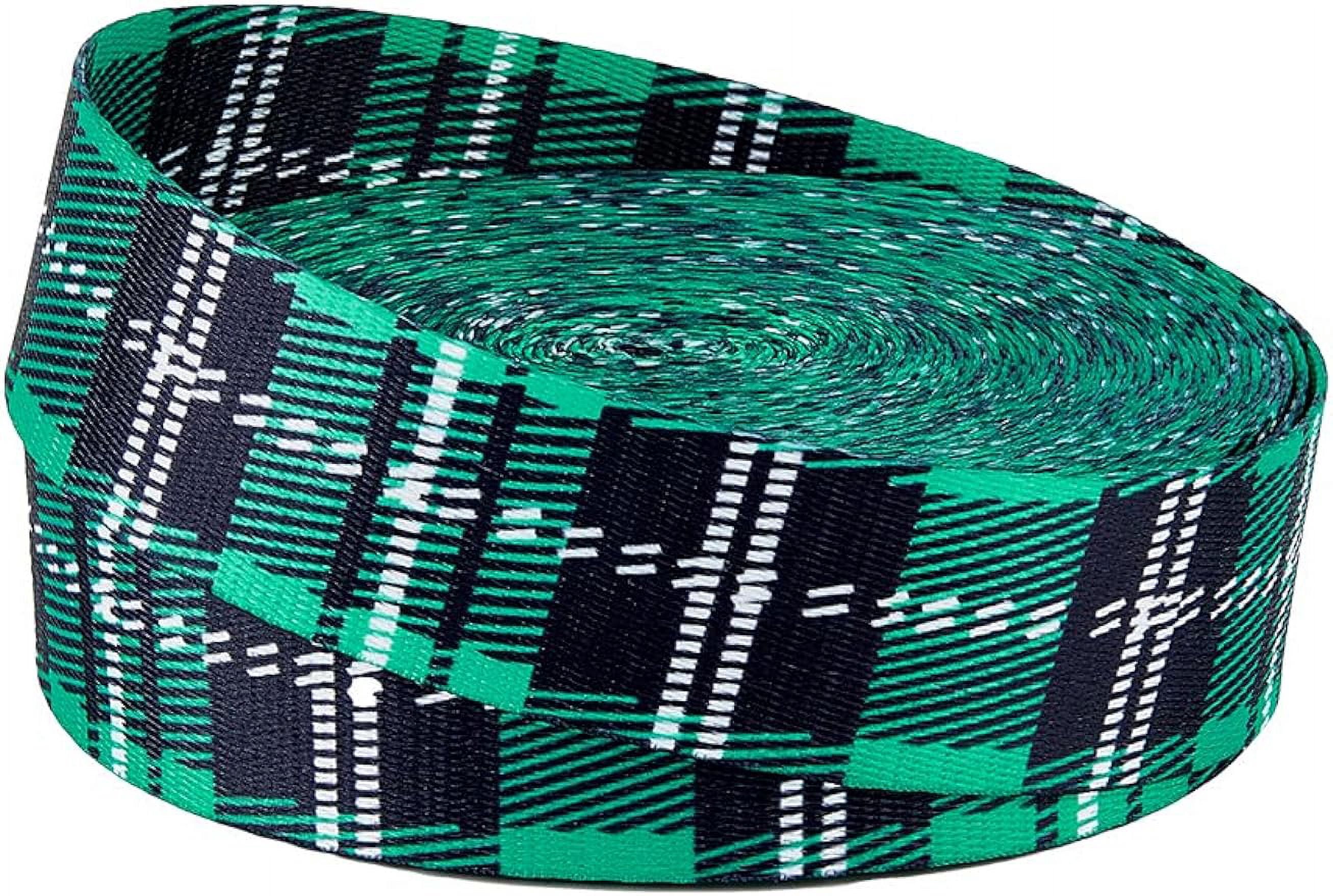15 Yards Polyester Ribbons Green and Black Jacquard Ribbon Flat with ...