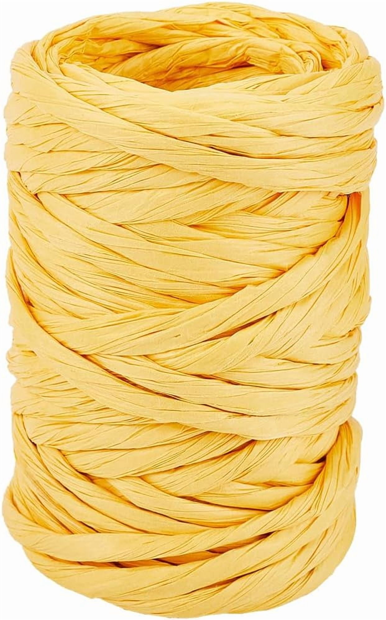 15 Yards Raffia Paper Twine Ribbon Yellow Kraft Packing String Craft ...
