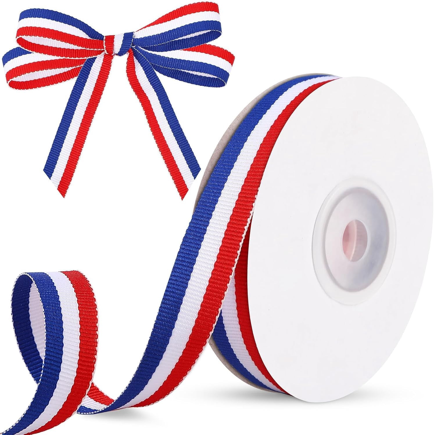 15 Yards Red White Blue Striped Ribbon, 15mm Wide Patriotic Ribbon ...