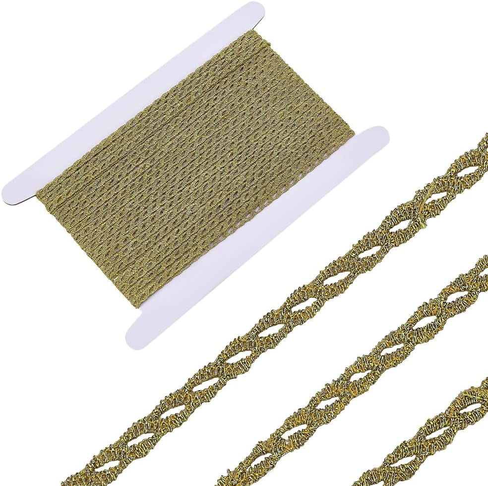 15 Yards Small Lace Trim Golden Gimp Braid 1/4 inch Metallic Braid Lace ...