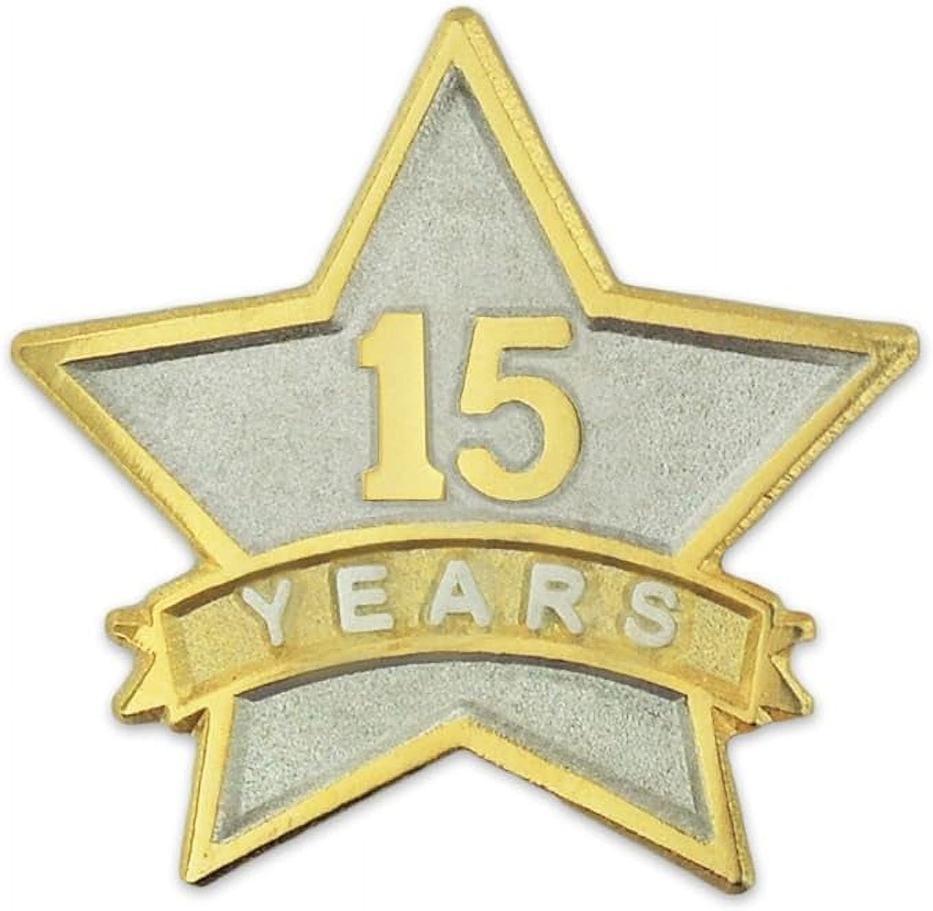 15 Year Service Award Star Corporate Recognition Dual Plated Lapel Pin ...