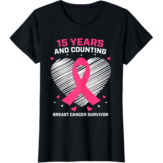 15 Years Cancer Free Gifts 15 Year Breast Cancer Survivor T-Shirt ...