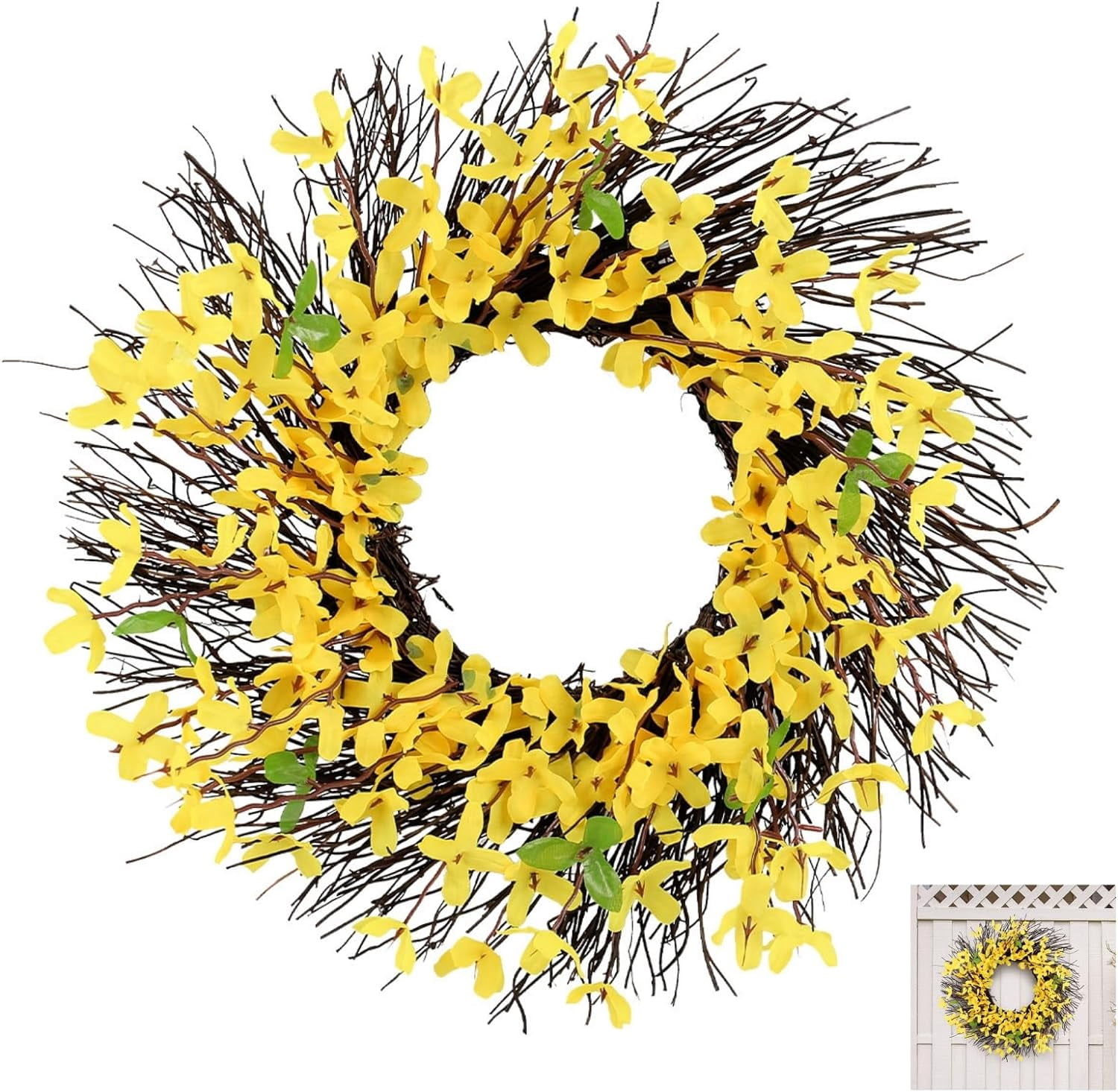 15“ Yellow Flower String for Front Doors Wreath,Yellow Flower Wreath ...