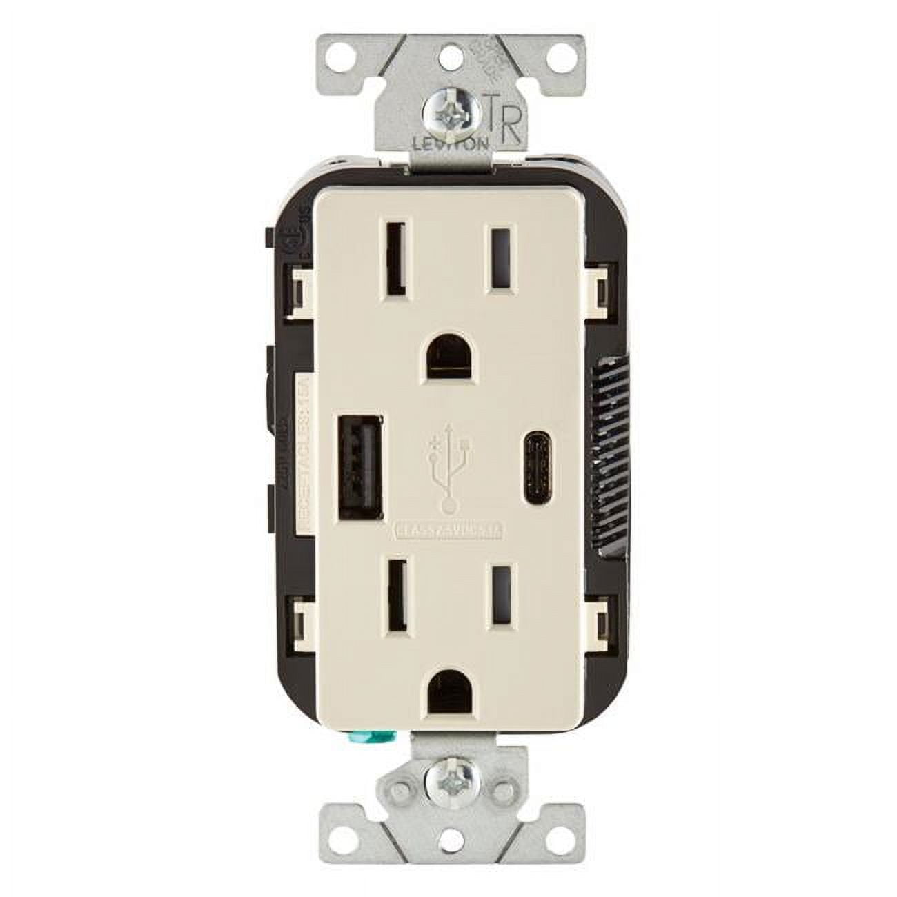 15 amp 125 V Light Almond Outlet & USB Charger - Nema 5-15R - Walmart.com
