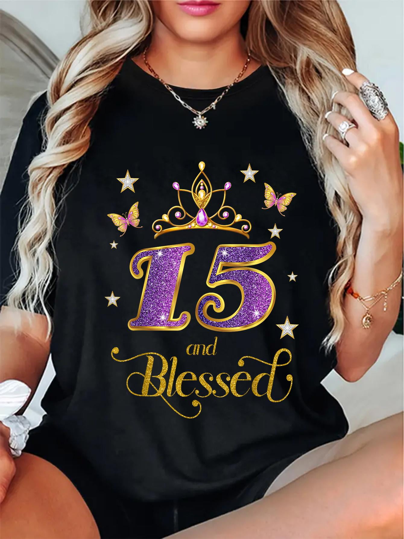 15 and Blessed 15 Years Old Birthday 15th Birthday T-Shirt - Walmart.com