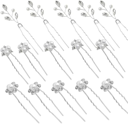 15 count Hair Pins, Bridal Rhinestone Bobby Pins, Wedding Flower Hair ...