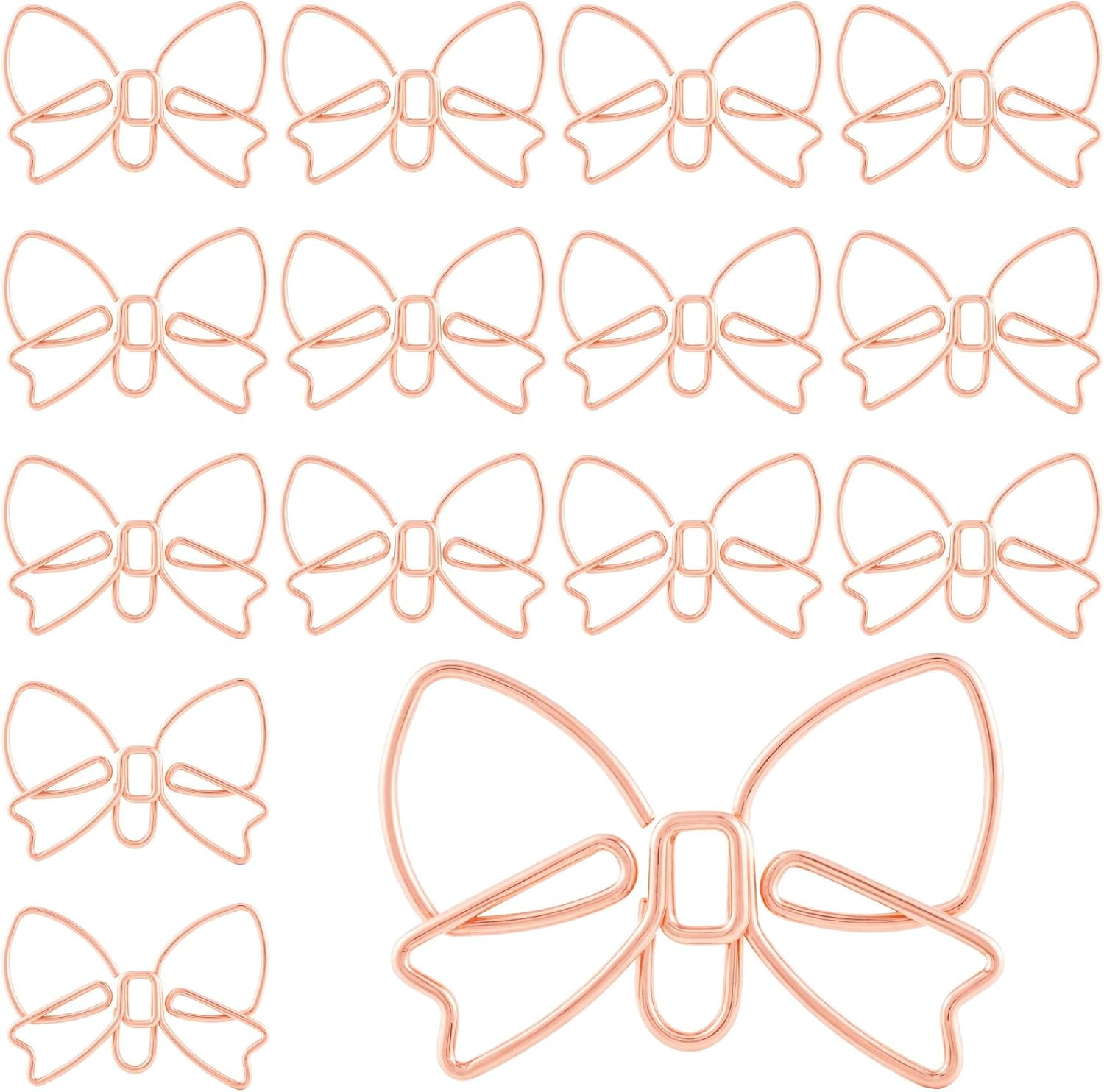 15 count Mini Bow Shape Paper Clips, Rose Fancy Paperclips, Cute ...