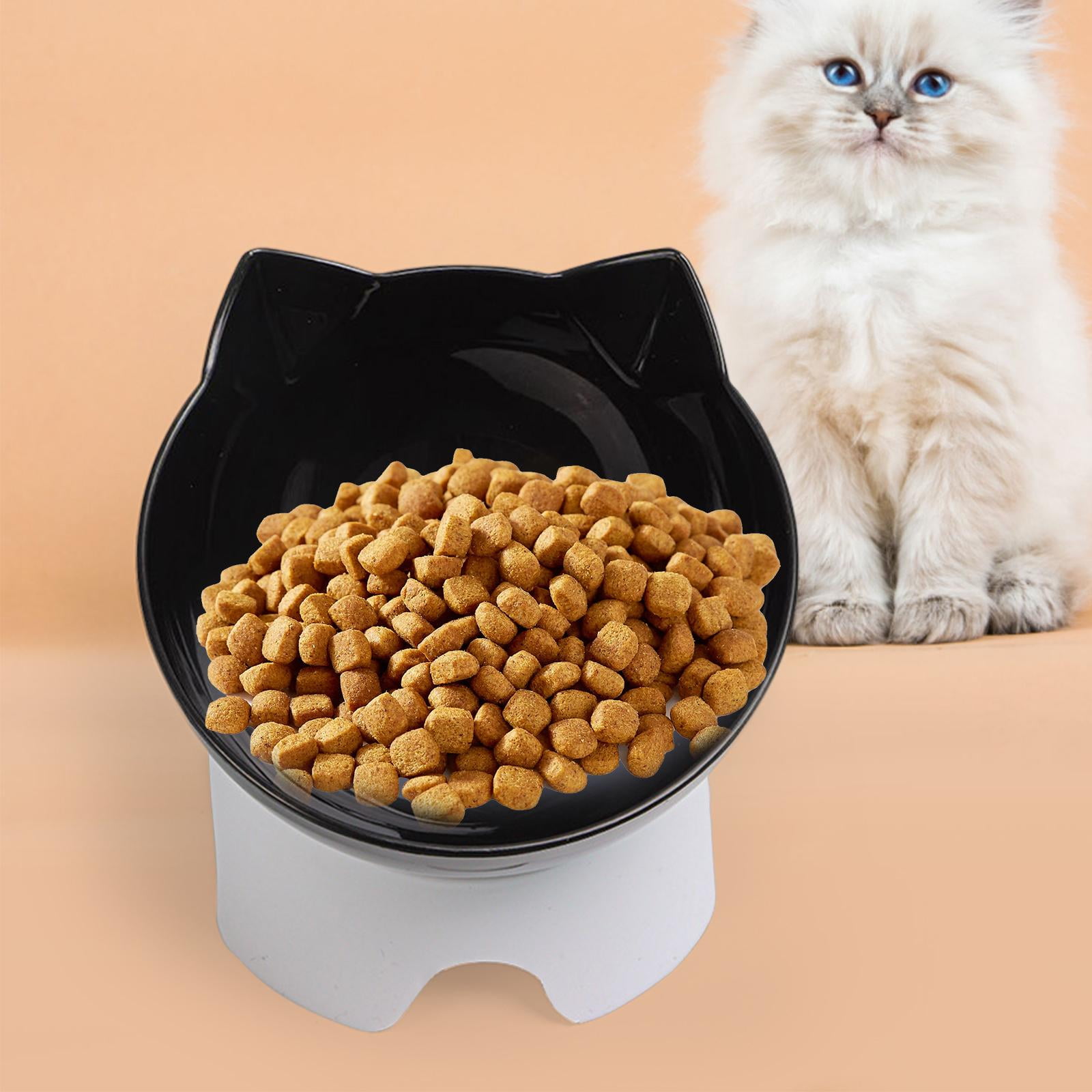 15 degree Tilted Elevated Cat Bowls Feeding Station with Stand Non Slip ...