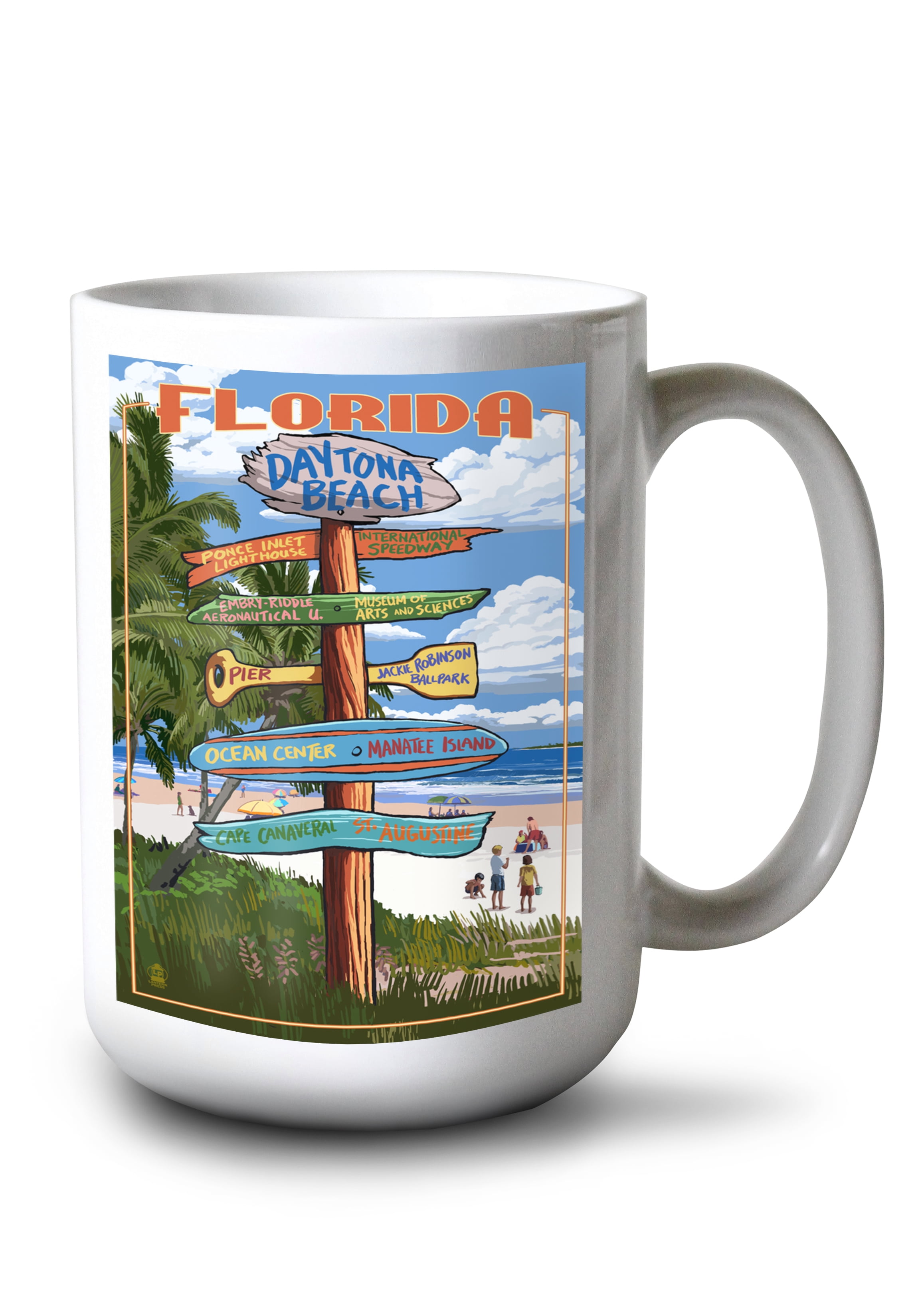 15 fl oz Ceramic Mug, Daytona Beach, Florida, Destinations Sign ...