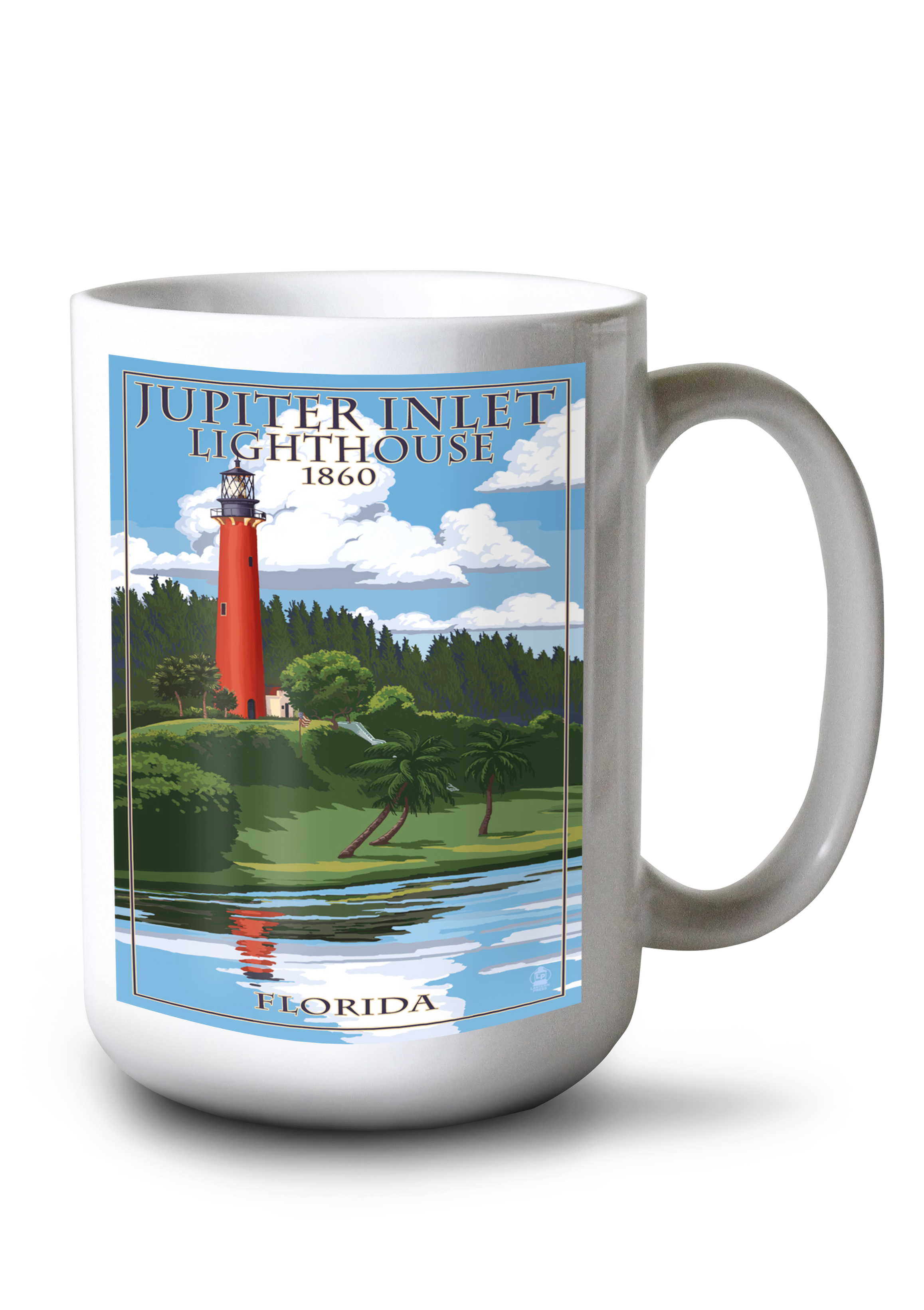 15 fl oz Ceramic Mug, Jupiter, Florida, Jupiter Inlet Lighthouse ...