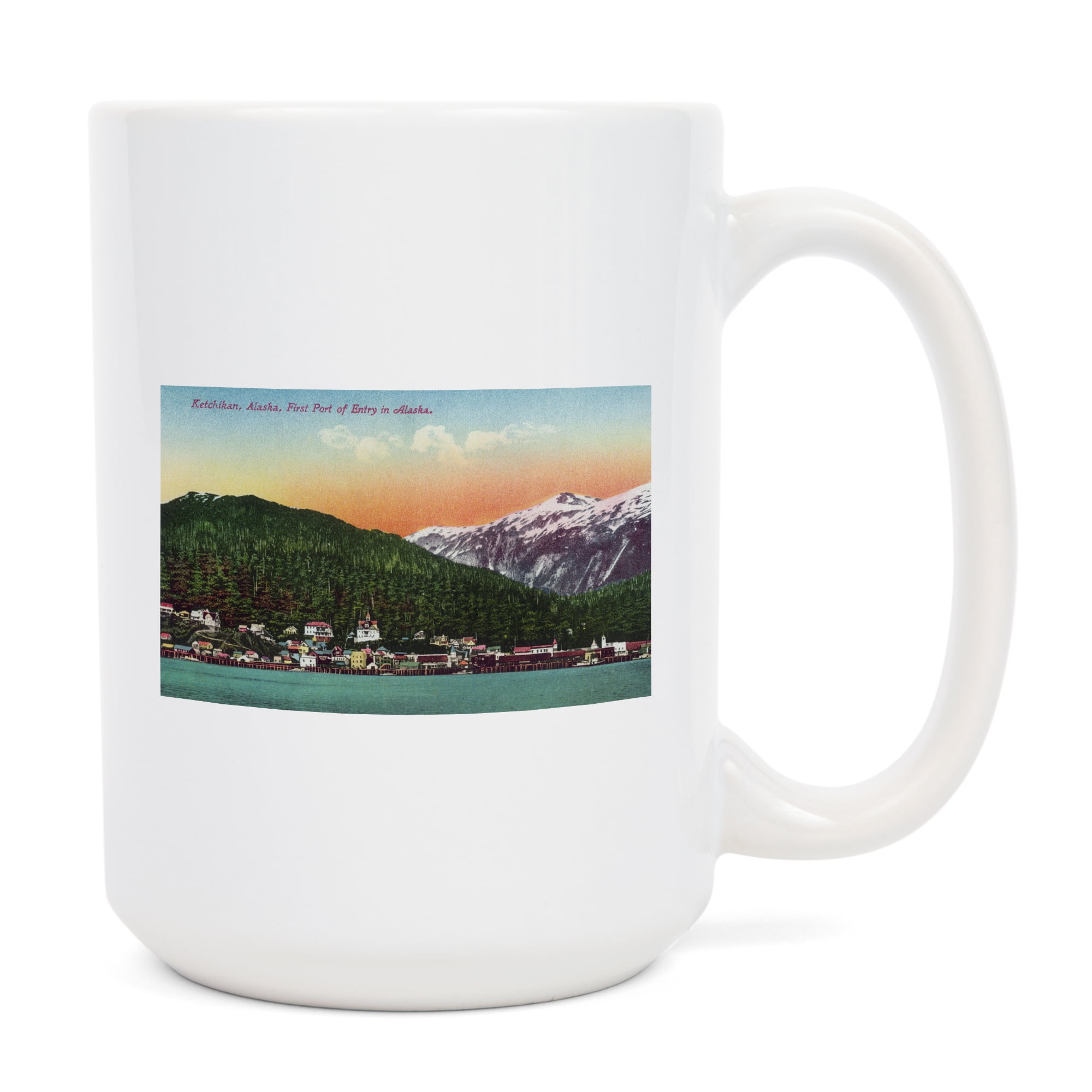 15 fl oz Ceramic Mug, Ketchikan, Alaska, First Port of Entry in Alaska ...