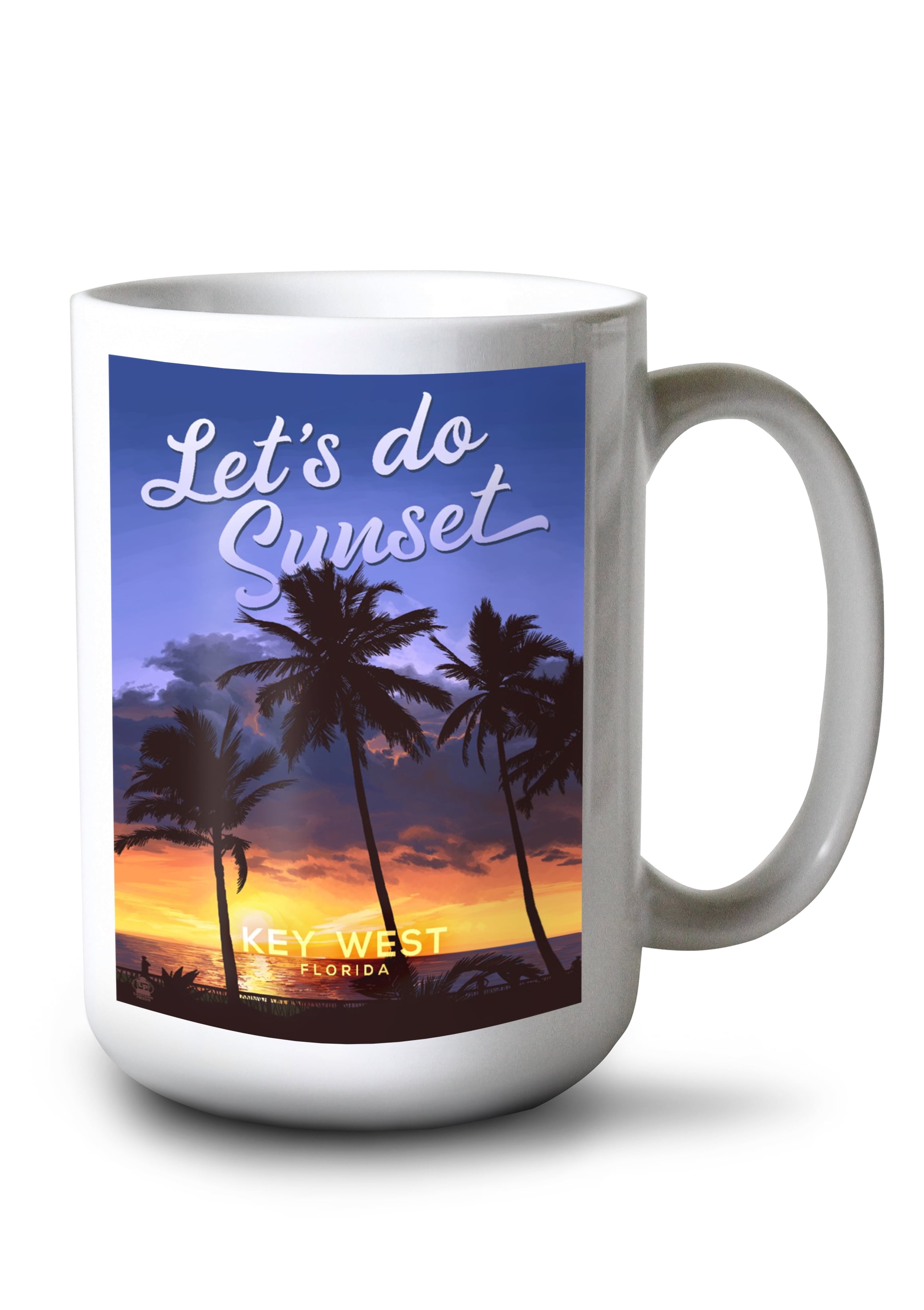 15 fl oz Ceramic Mug, Key West, Florida, Let's Do Sunset, Dishwasher ...