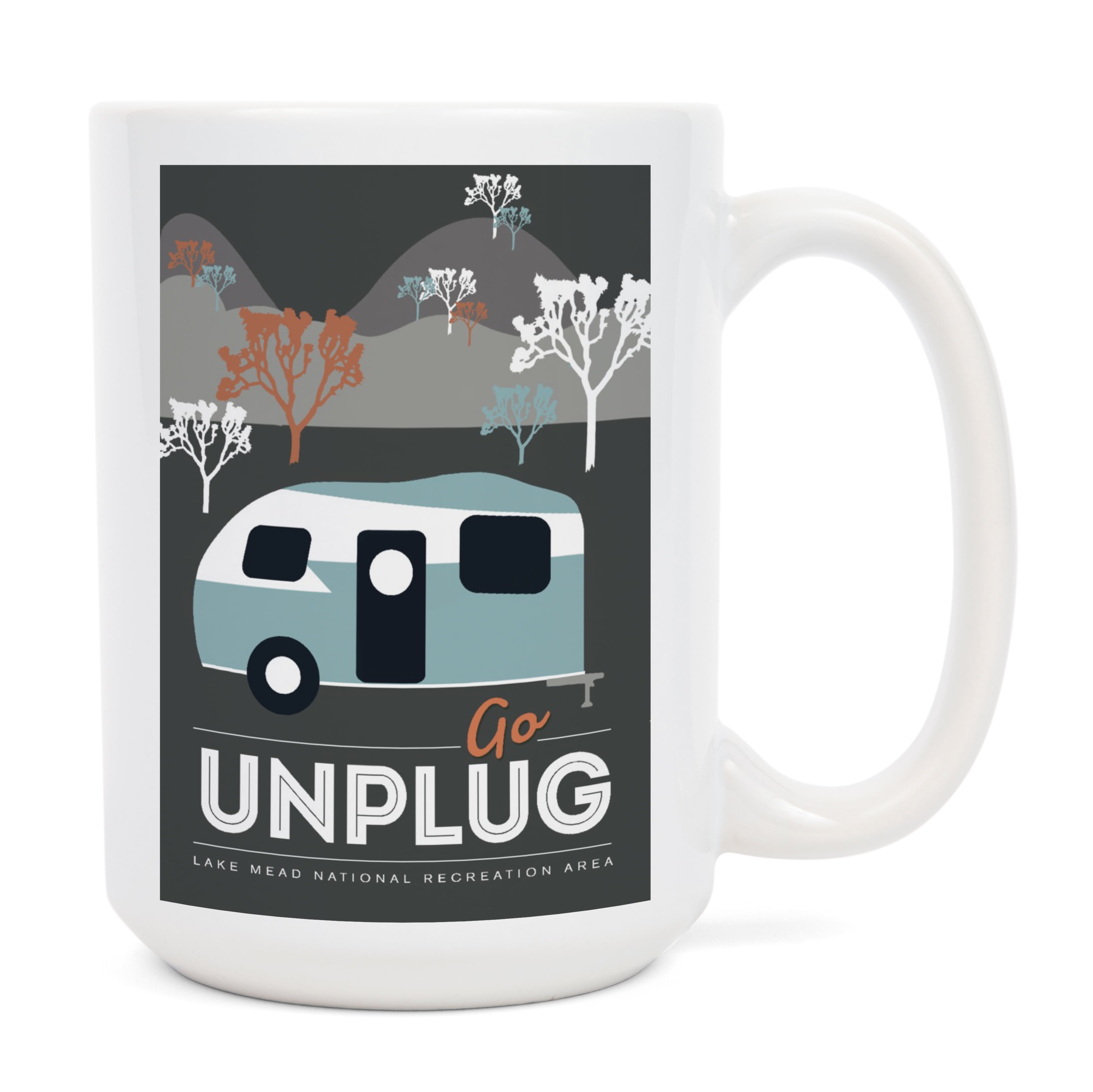 15 fl oz Ceramic Mug, Lake Mead National Recreation Area, Go Unplug ...