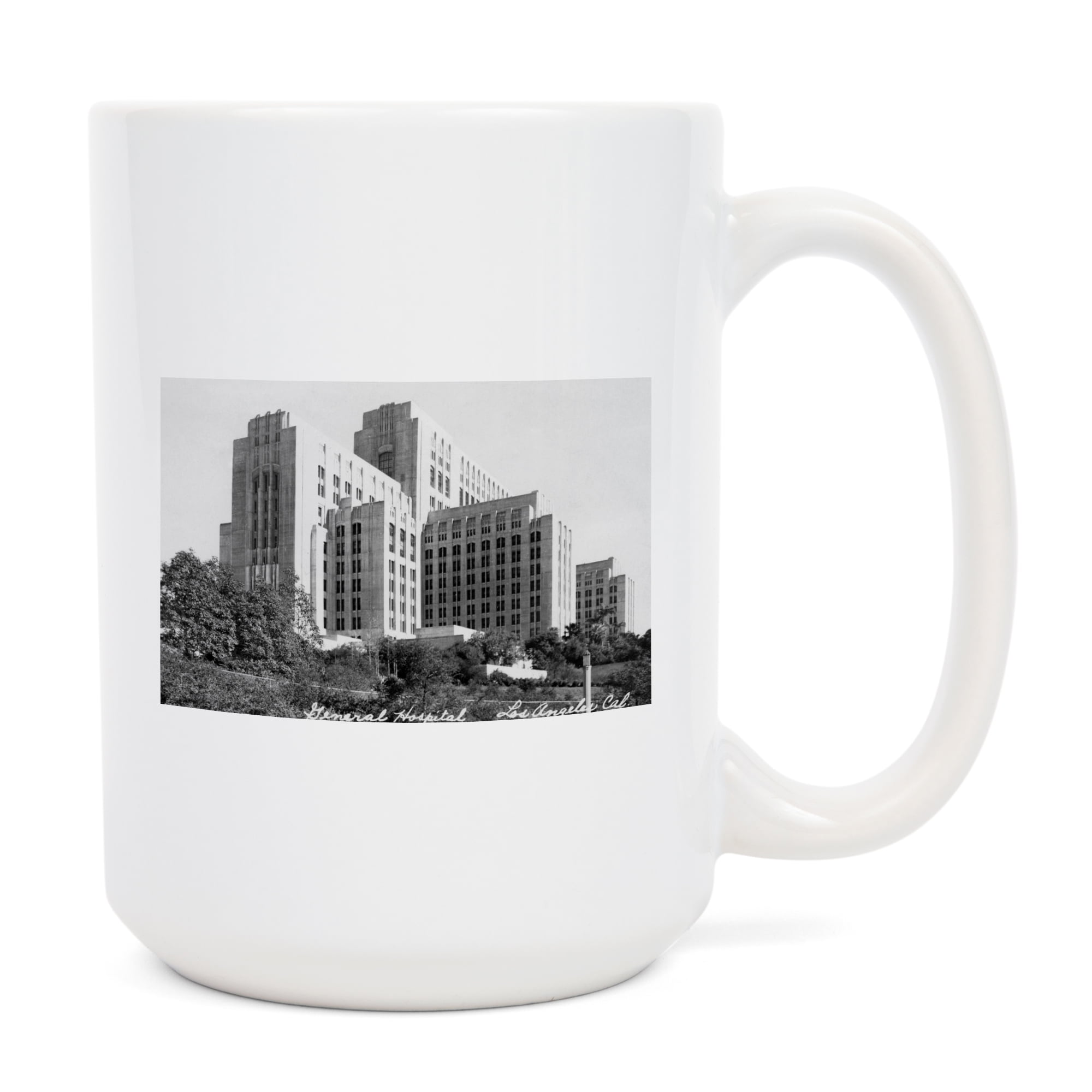 15 fl oz Ceramic Mug, Los Angeles, CA View of General Hospital ...