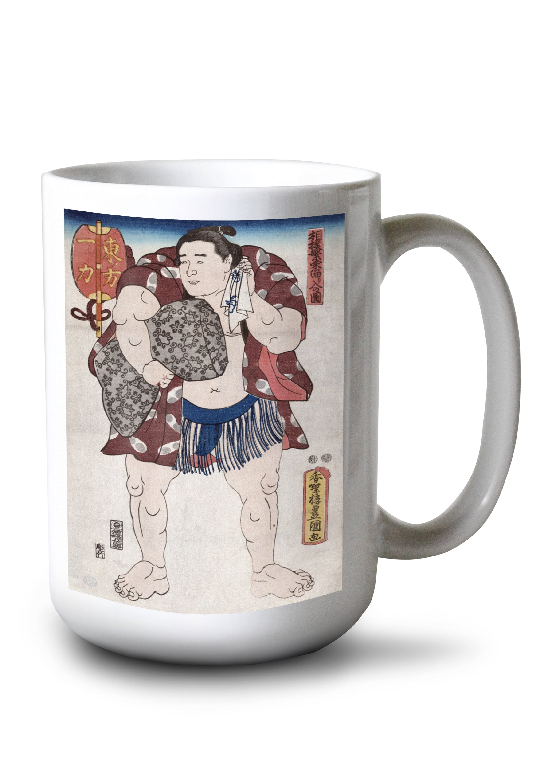 15 fl oz Ceramic Mug, The Sumo Wrestler Ichiriki of the East Side ...