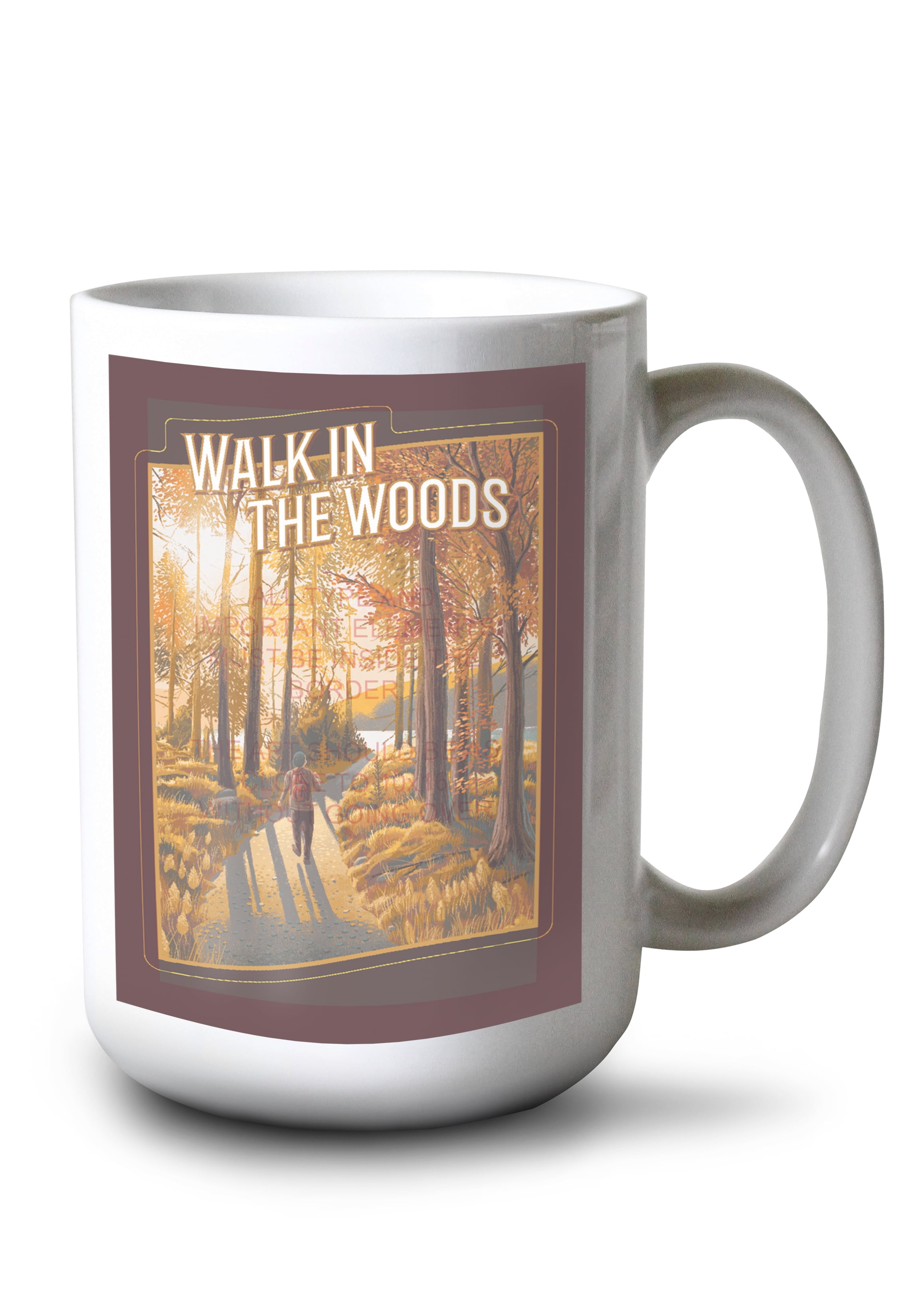 15 fl oz Ceramic Mug, Walk in the Woods, Day Hike, Contour, Dishwasher ...