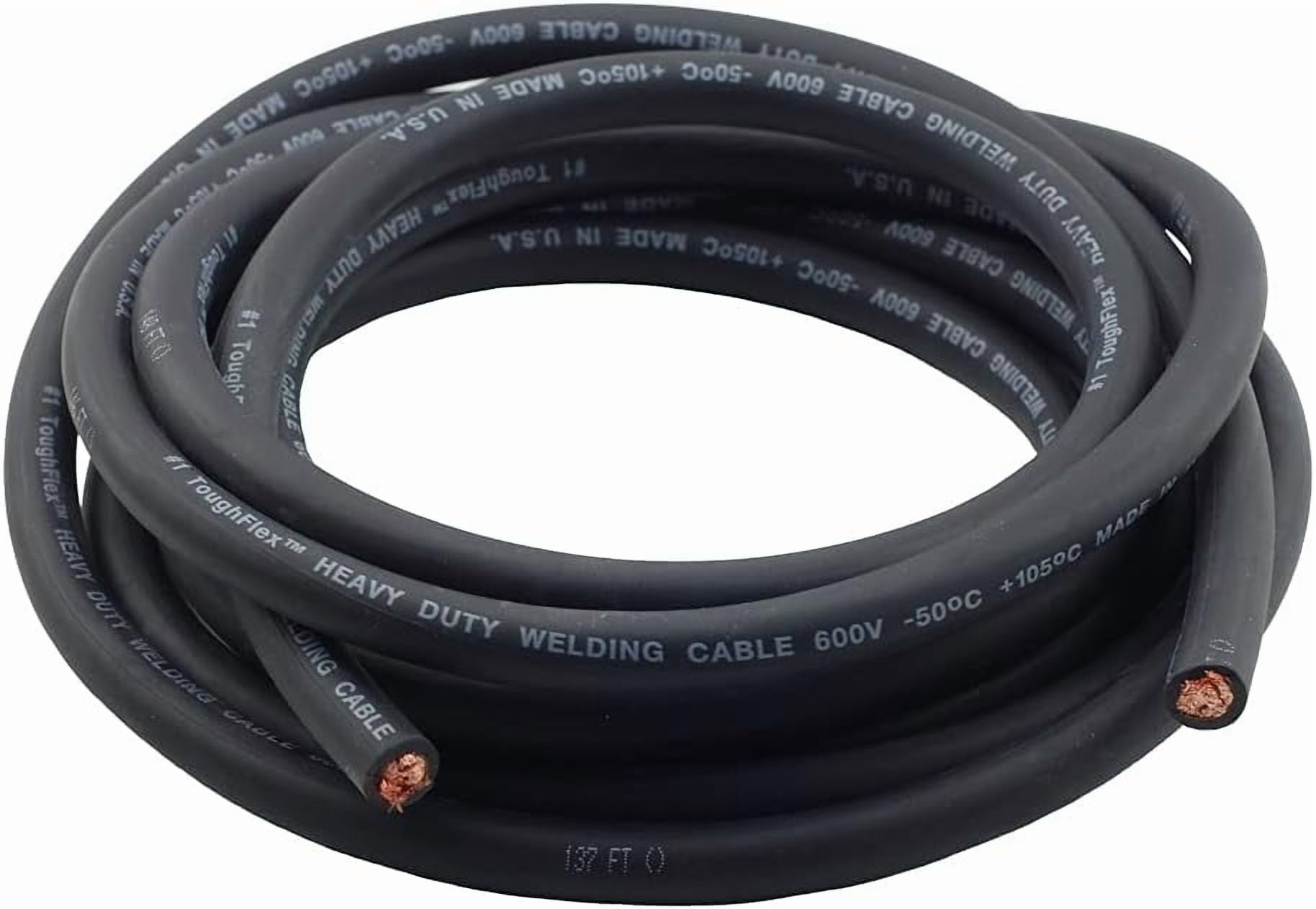 **15-ft 1-awg usa-made heavy duty welding cable highly flexible durable epdm rubber jacket 600v ...