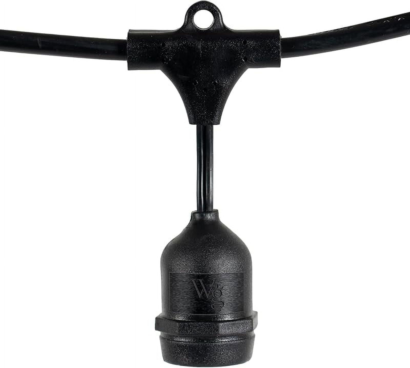 15-ft 10 Suspended Sockets E26 Commercial Patio Light Stringer, Heavy ...