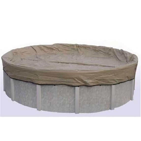 15 ft. Black & Tan Round Above Ground Winter Pool Cover, 20 Year ...