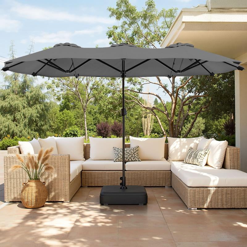 15 ft Large Patio Umbrella with Base Include,Double Sided Outdoor ...