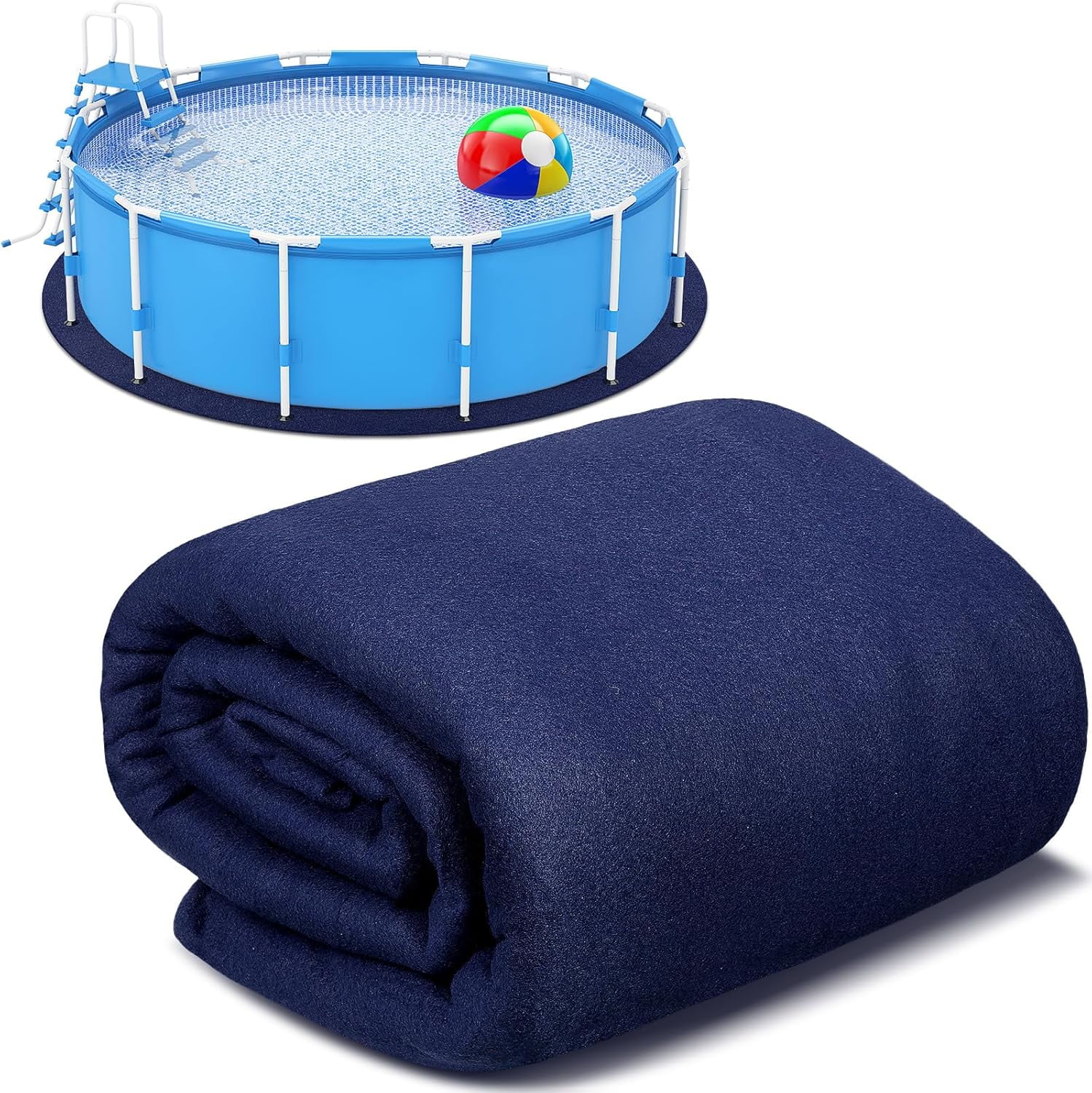 15 ft Round Pool Liner Pad Puncture Resistant Floor Mat Above Ground ...