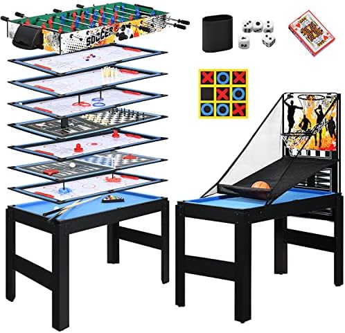 15-in-1 Multi Game Table Set, Combo Game Tables w/Foosball, Hockey ...