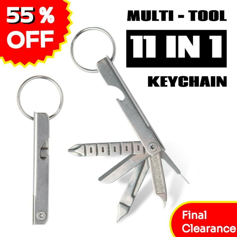 15-in-1 Multi Tool Keychain for Camping & Survival, Stainless Steel EDC ...