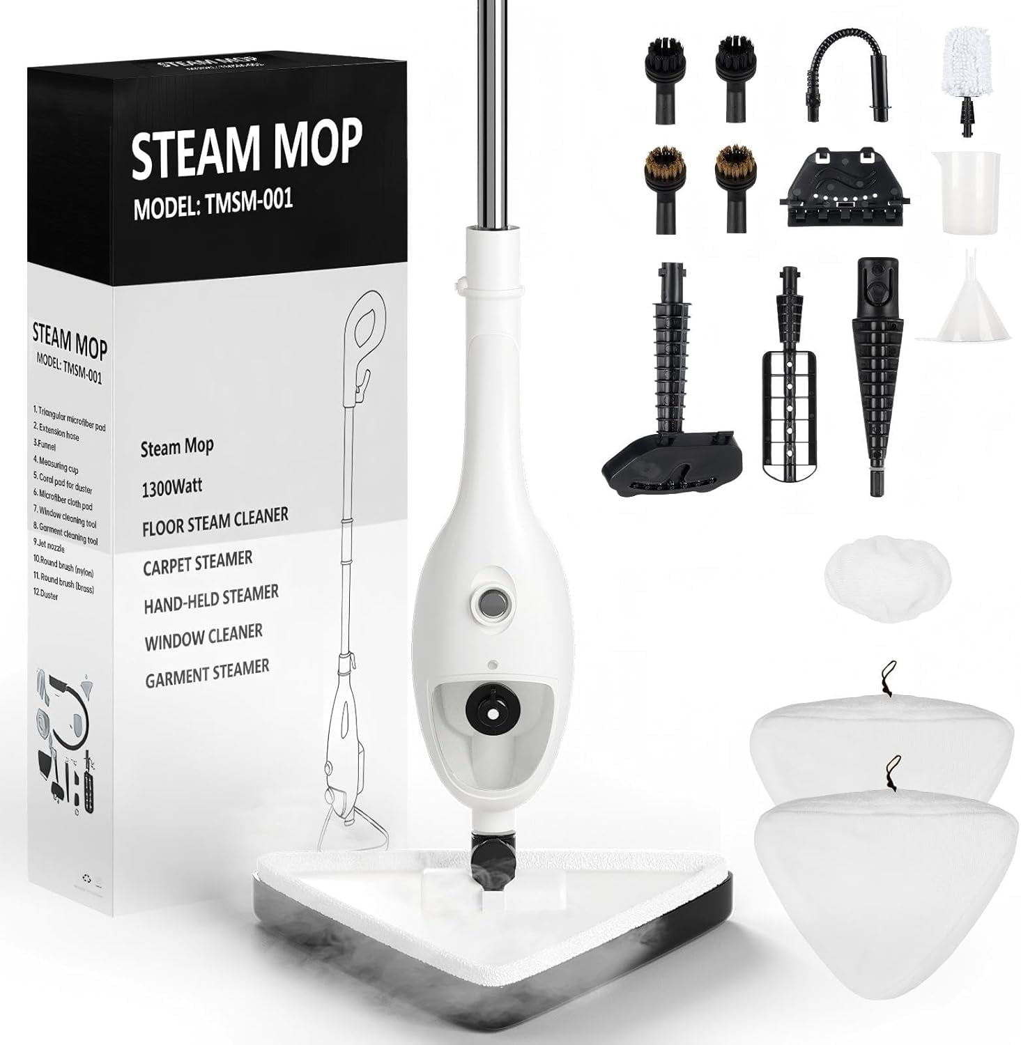15-in-1 Steam Mops with Detachable Handheld Steamer, Multipurpose Steam ...