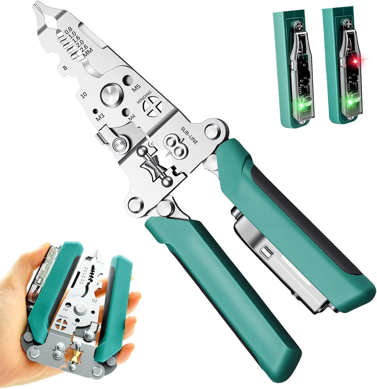 15-in-1 Wire Strippers with Tester & Alarms,Wire Stripper Pliers Multi ...