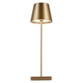 15 in. Gold Modern Rechargeable Indoor Outdoor Integrated LED Stick ...