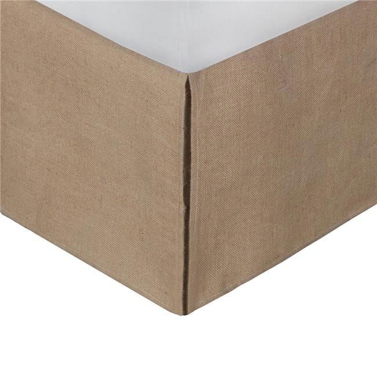 15 in. Kuma Polyester Burlap Drop King Size Bed Skirt with Spilt ...