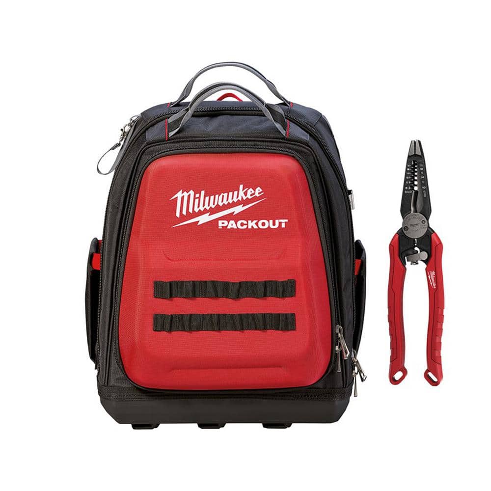 15 in. PACKOUT Backpack with 7-in-1 Combination Wire Stripper Pliers ...