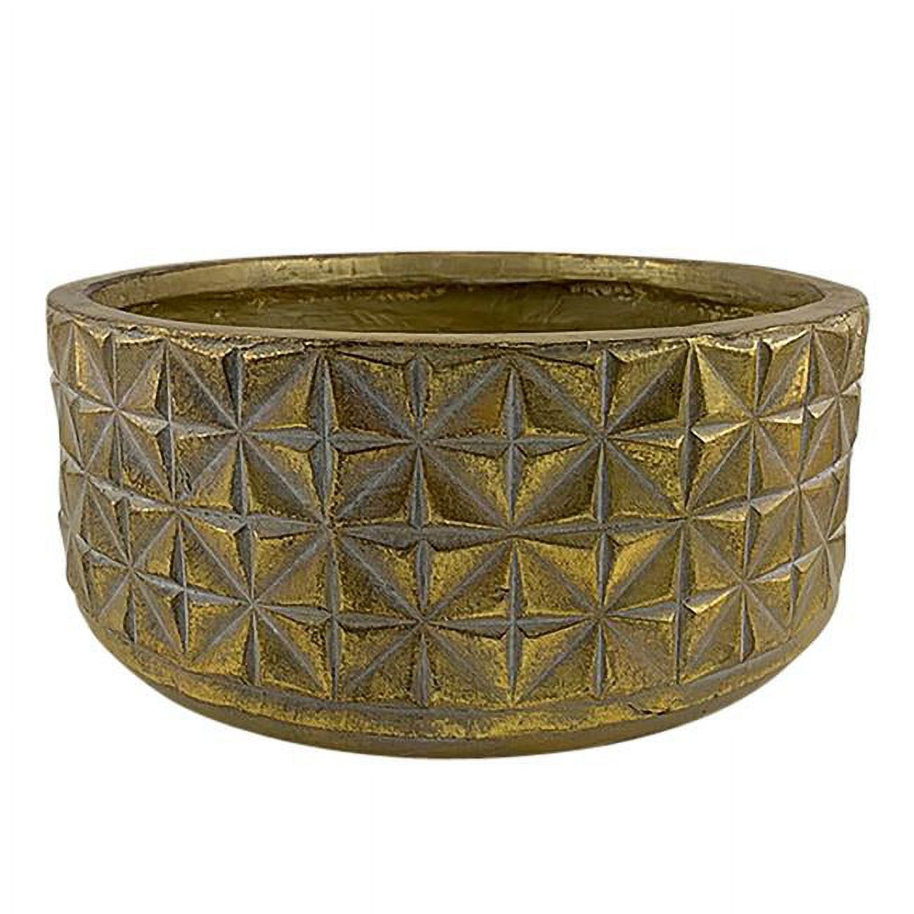 15 in. Resin Textured Planter, Gold - Walmart.com