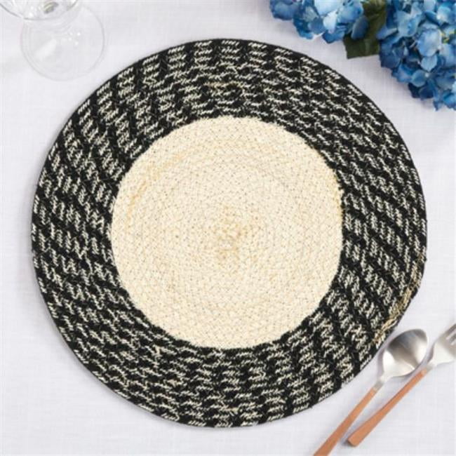 15 in. Round Hand Braided Placemats, Black - Set of 4 - Walmart.com