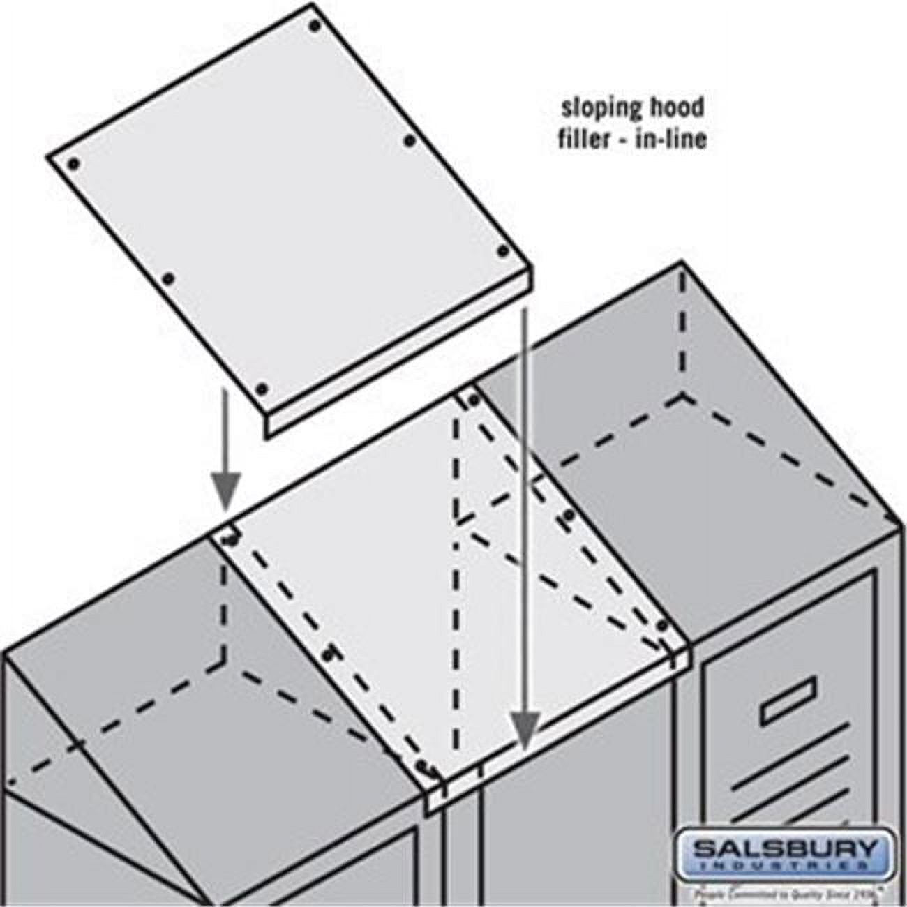 15 in. Sloping Hood Filler In-Line for Metal Locker, Gray - Walmart.com