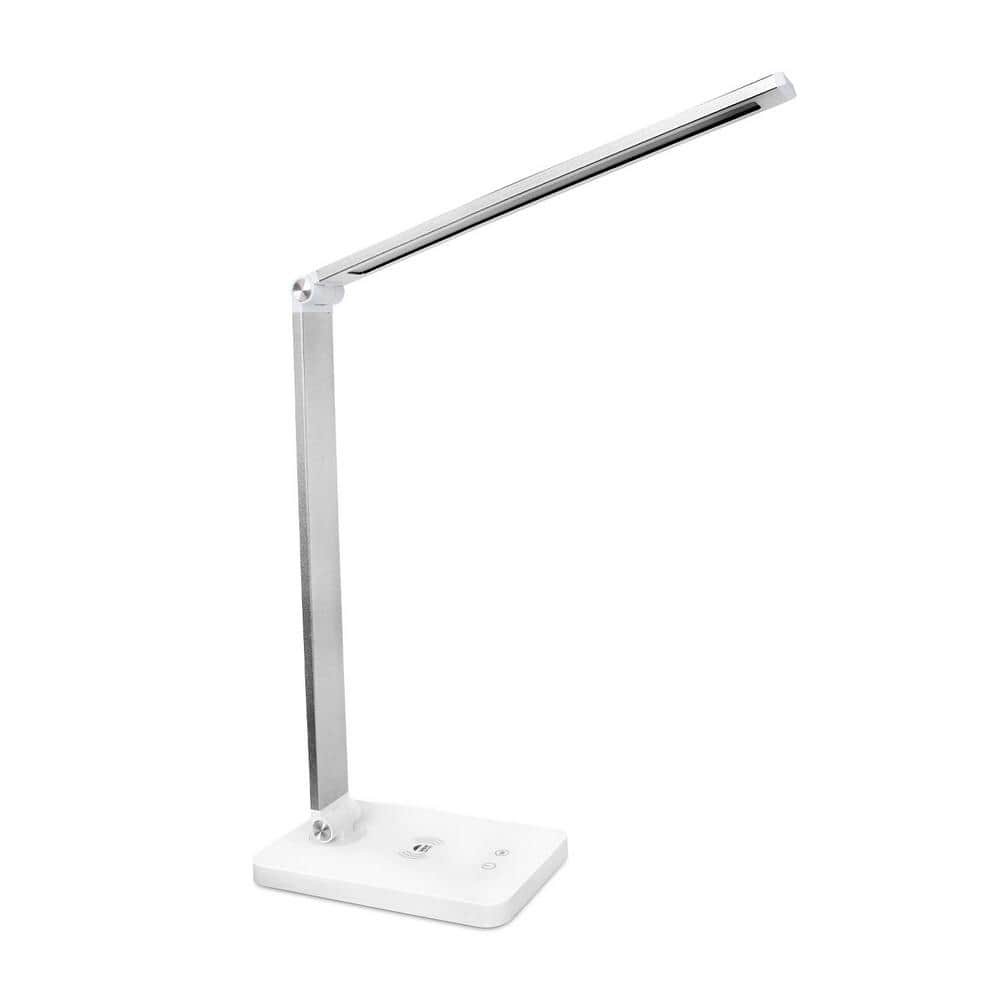 15 in. White LED Table Lamp with Wireless Charger - Walmart.com