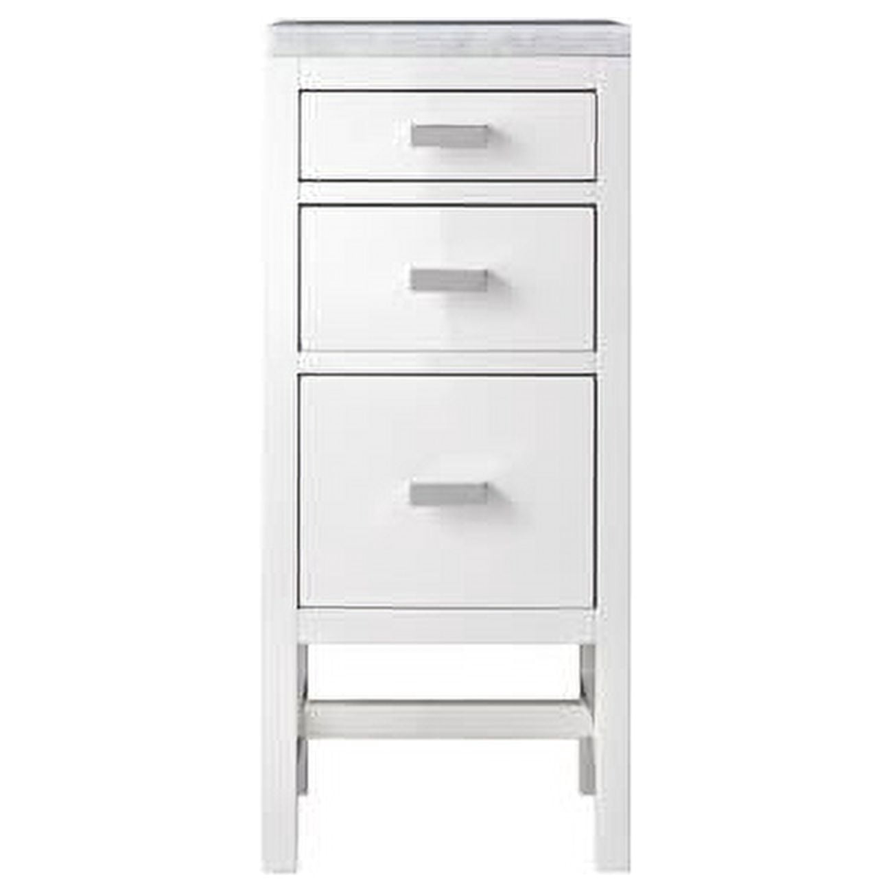 15 in. x 3 cm Addison Base Cabinet with Drawers, Glossy White & Carrara ...