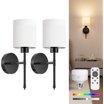 LOHASLED Cordless Rechargeable Wall Sconce Lights - Set of 2 with ...