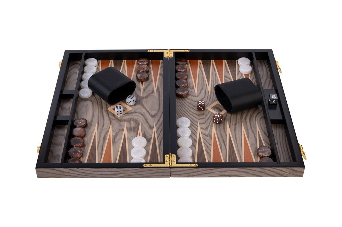 15 inch Deluxe Backgammon Set - gray Ebony Wood Veneer - Walmart.com